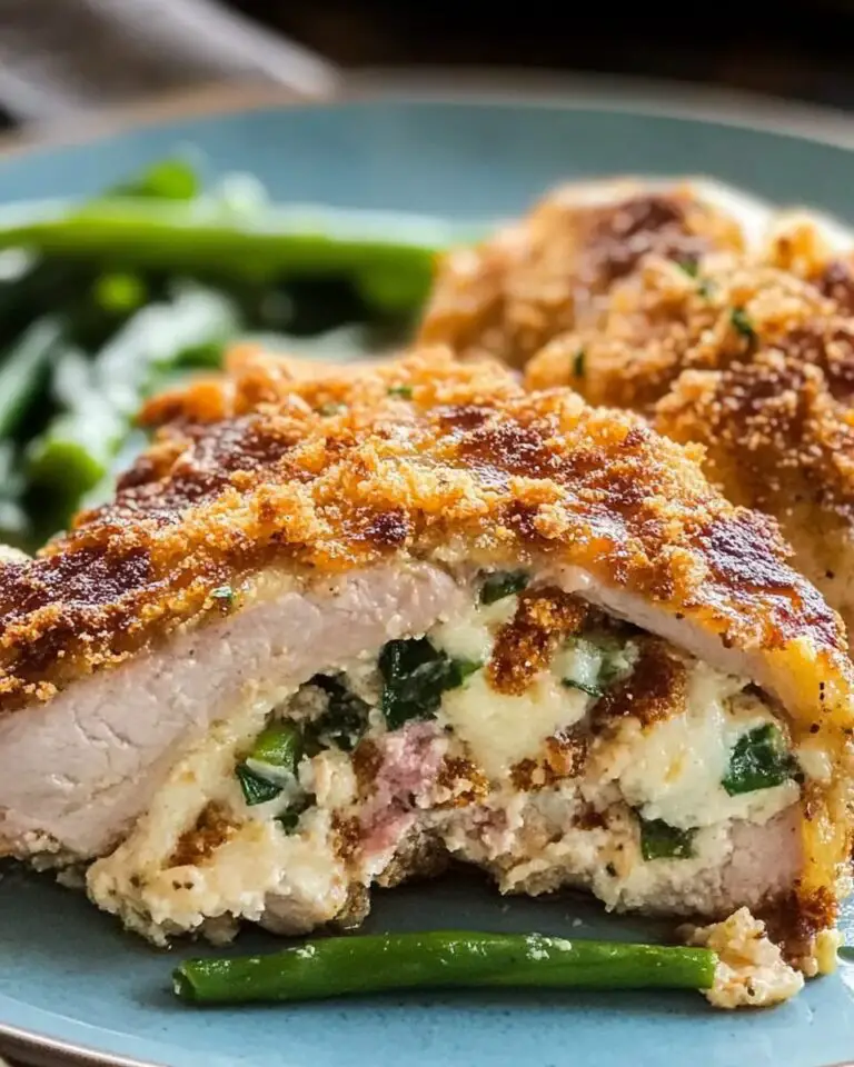 Garlic Parmesan Stuffed Pork Chops
