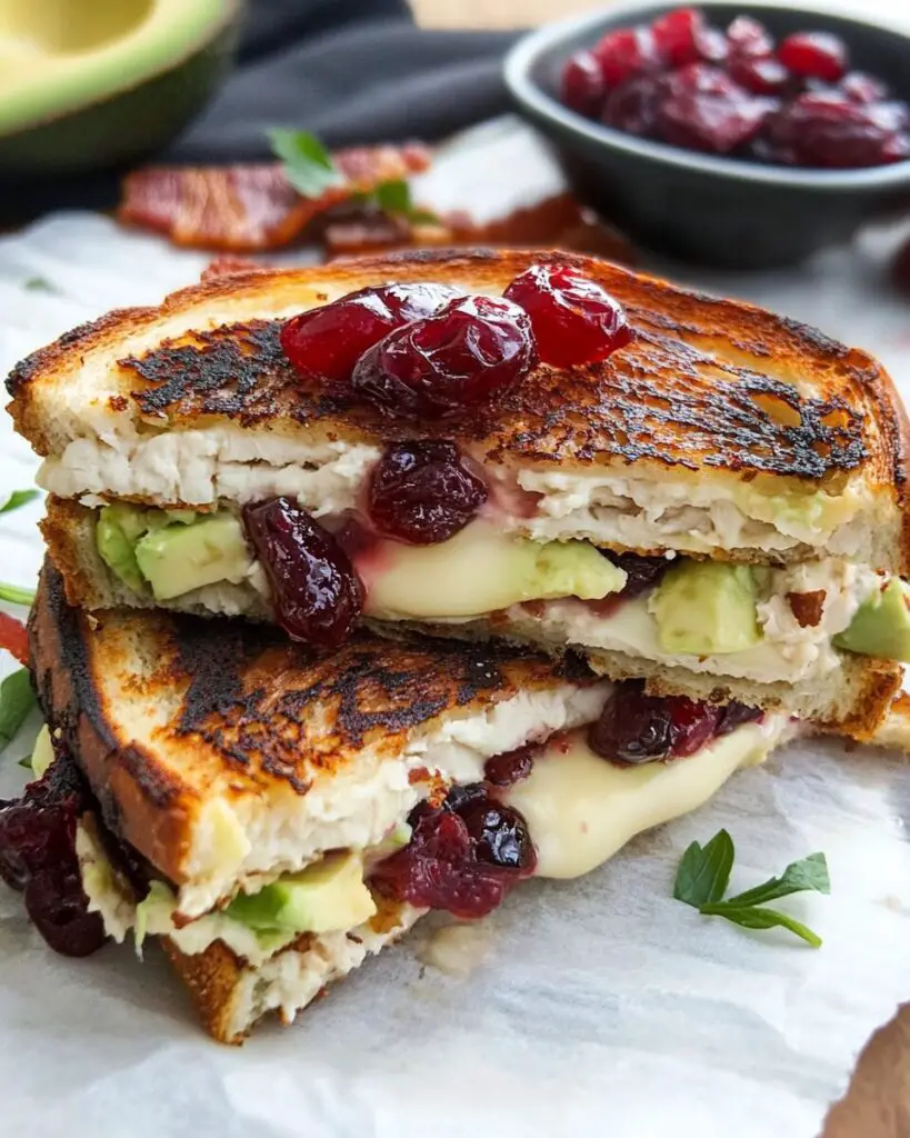 Cranberry and Brie Turkey Grilled Cheese with Avocado and Bacon - recipes by caroline