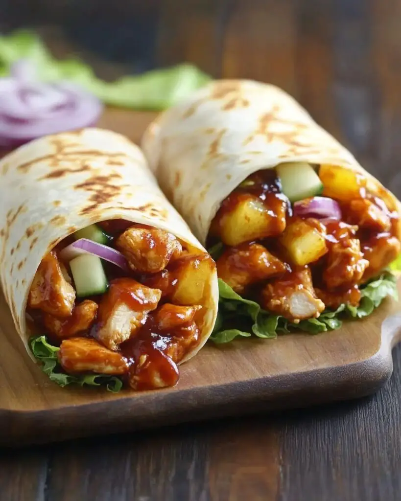 Hawaiian BBQ Chicken Wraps