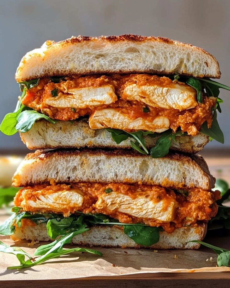 Crunchy Chicken Romesco Sandwich - recipes by caroline