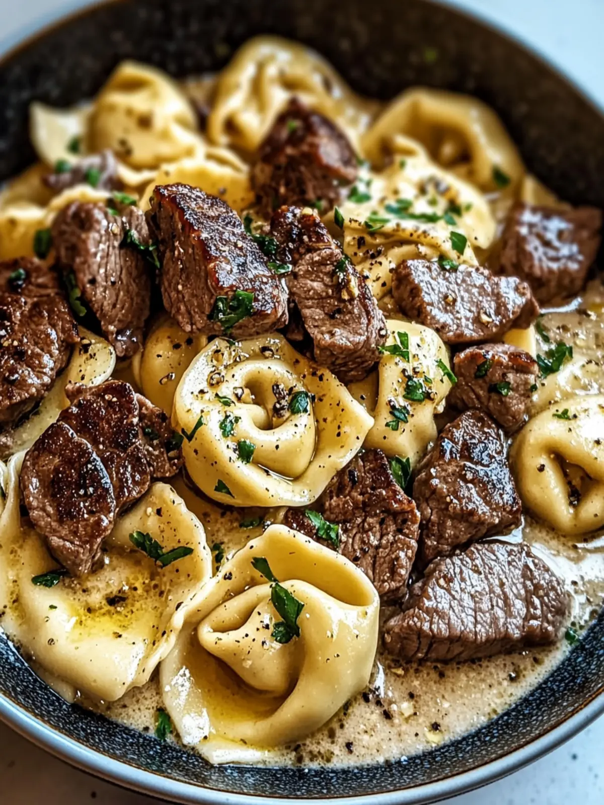Creamy Garlic Steak Tortellini for a Hearty Weeknight Fix