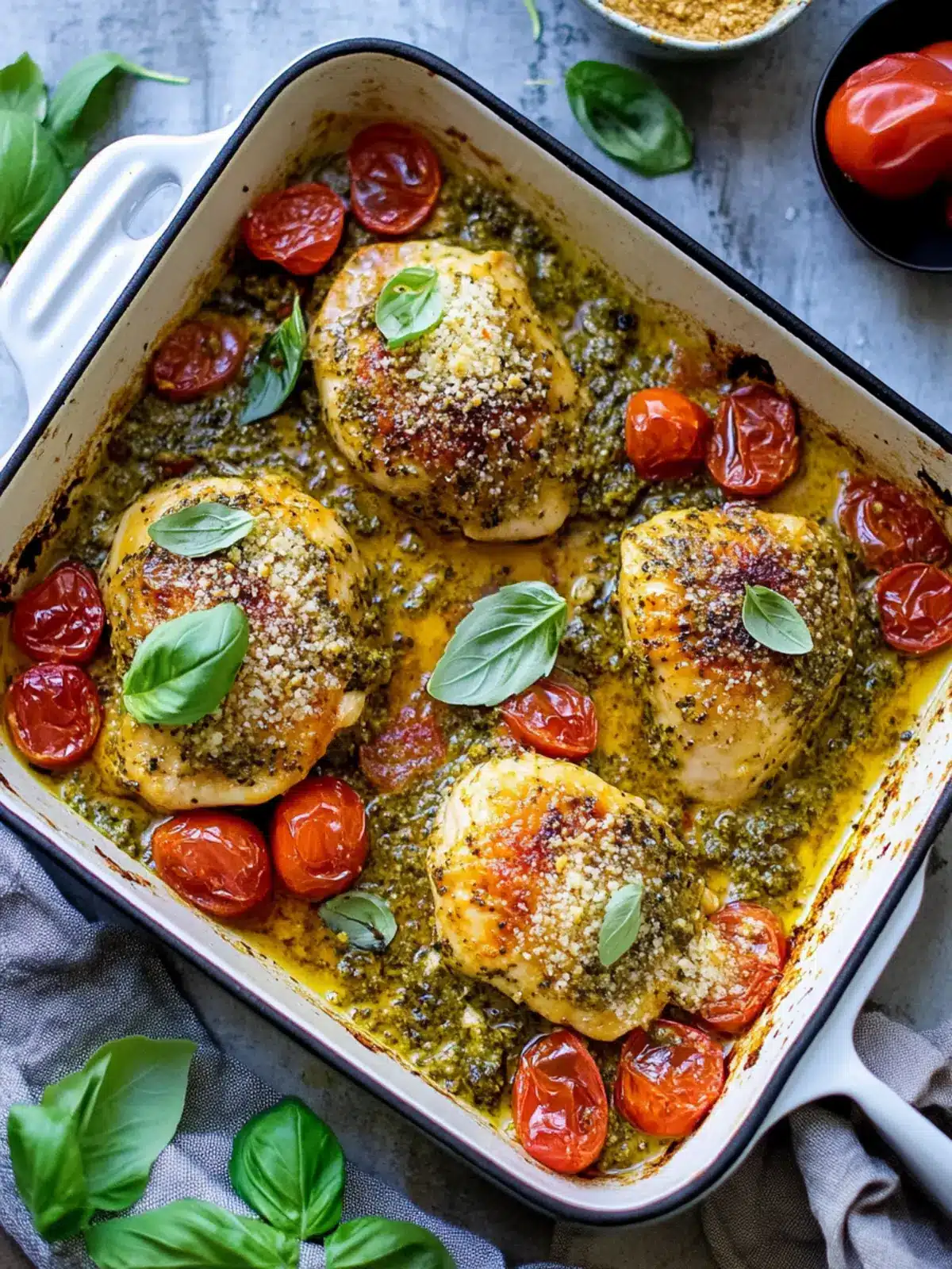 Easy Baked Pesto Chicken: Dinner Done in Just 25 Minutes