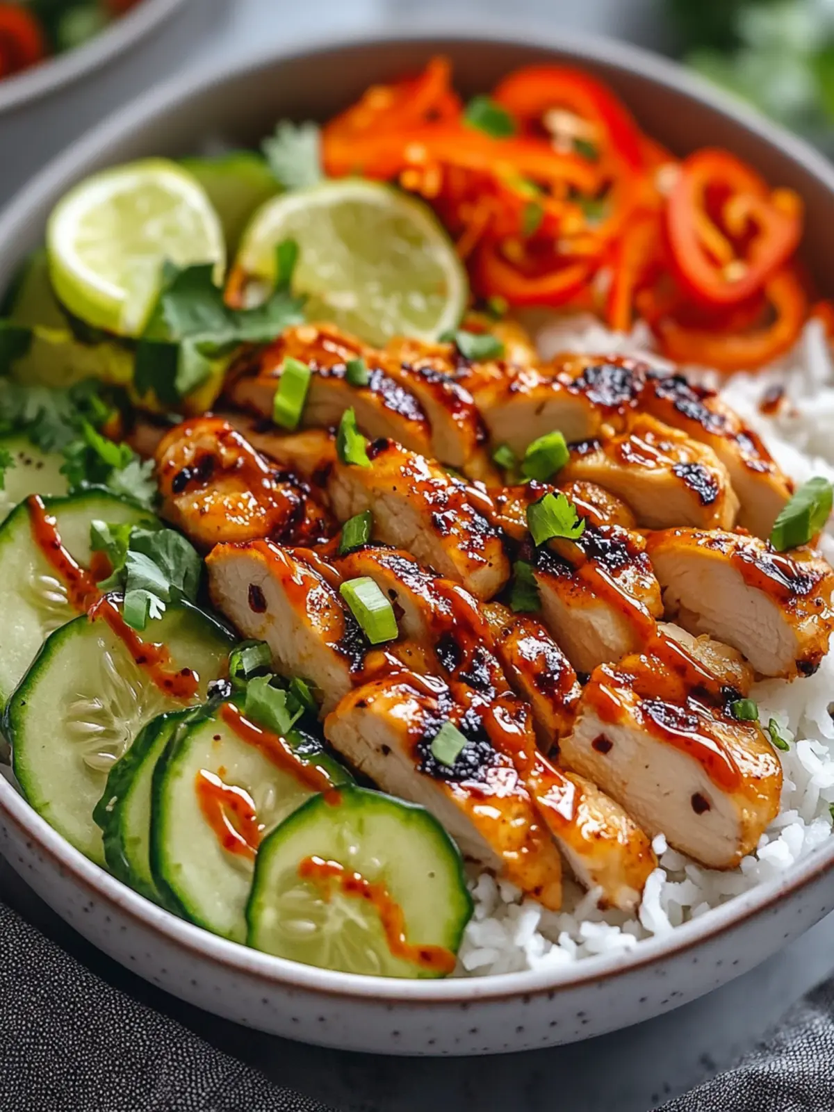 Sweet Chili Chicken Bowl with Coconut Lime Drizzle Everyone Loves