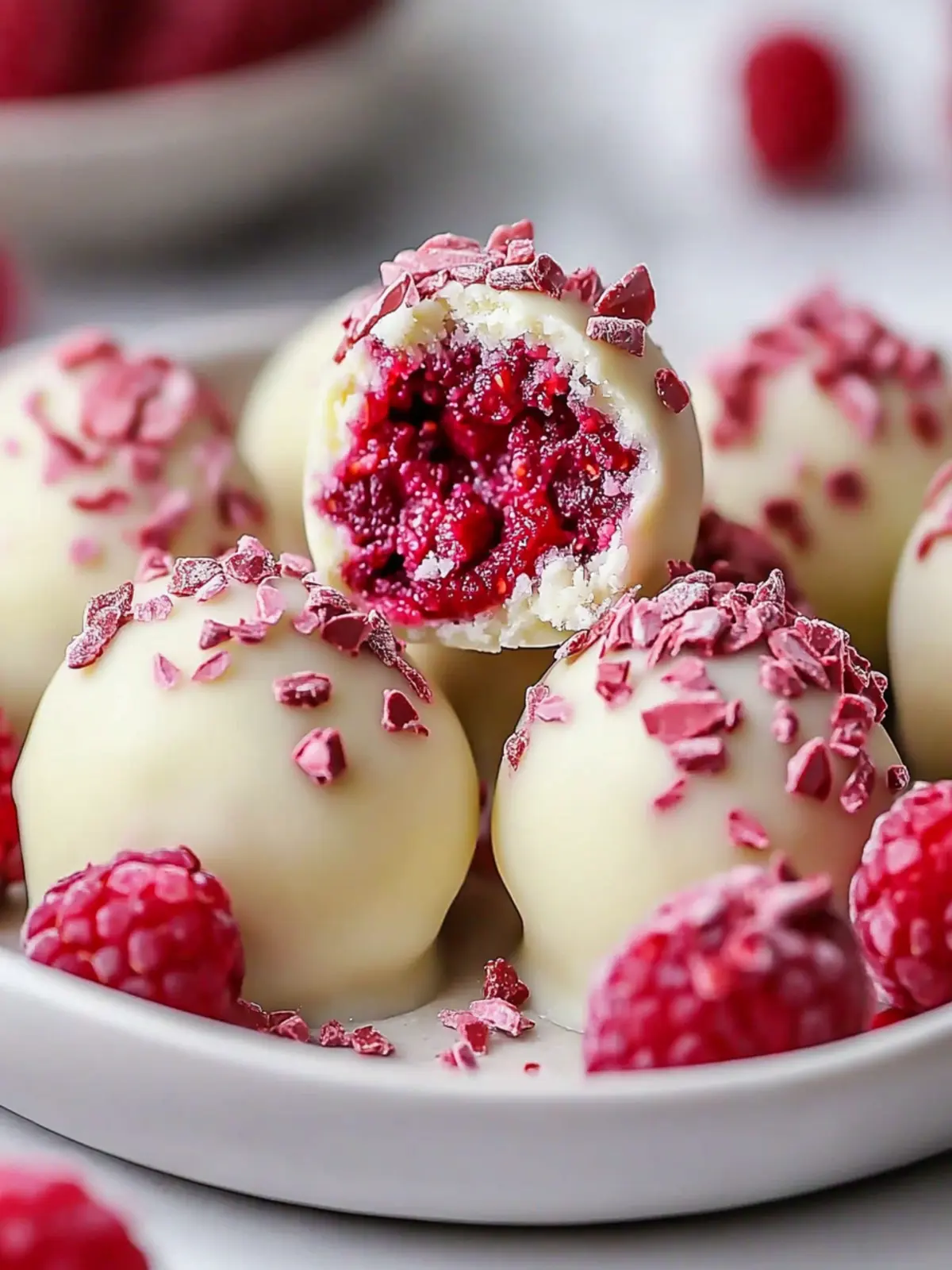Irresistible White Chocolate Raspberry Cheesecake Balls Delight