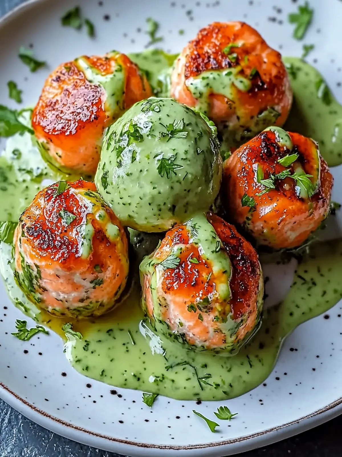 Salmon Balls with Creamy Avocado Sauce for a Healthy Feast