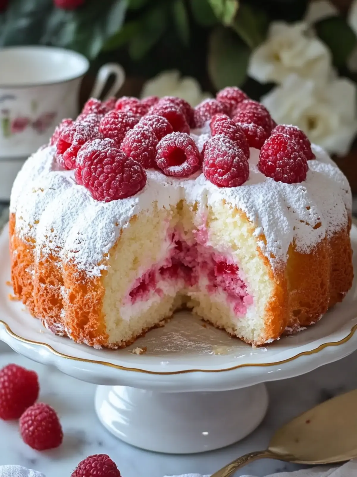 Delightful Raspberry Angel Food Cake for Guilt-Free Indulgence