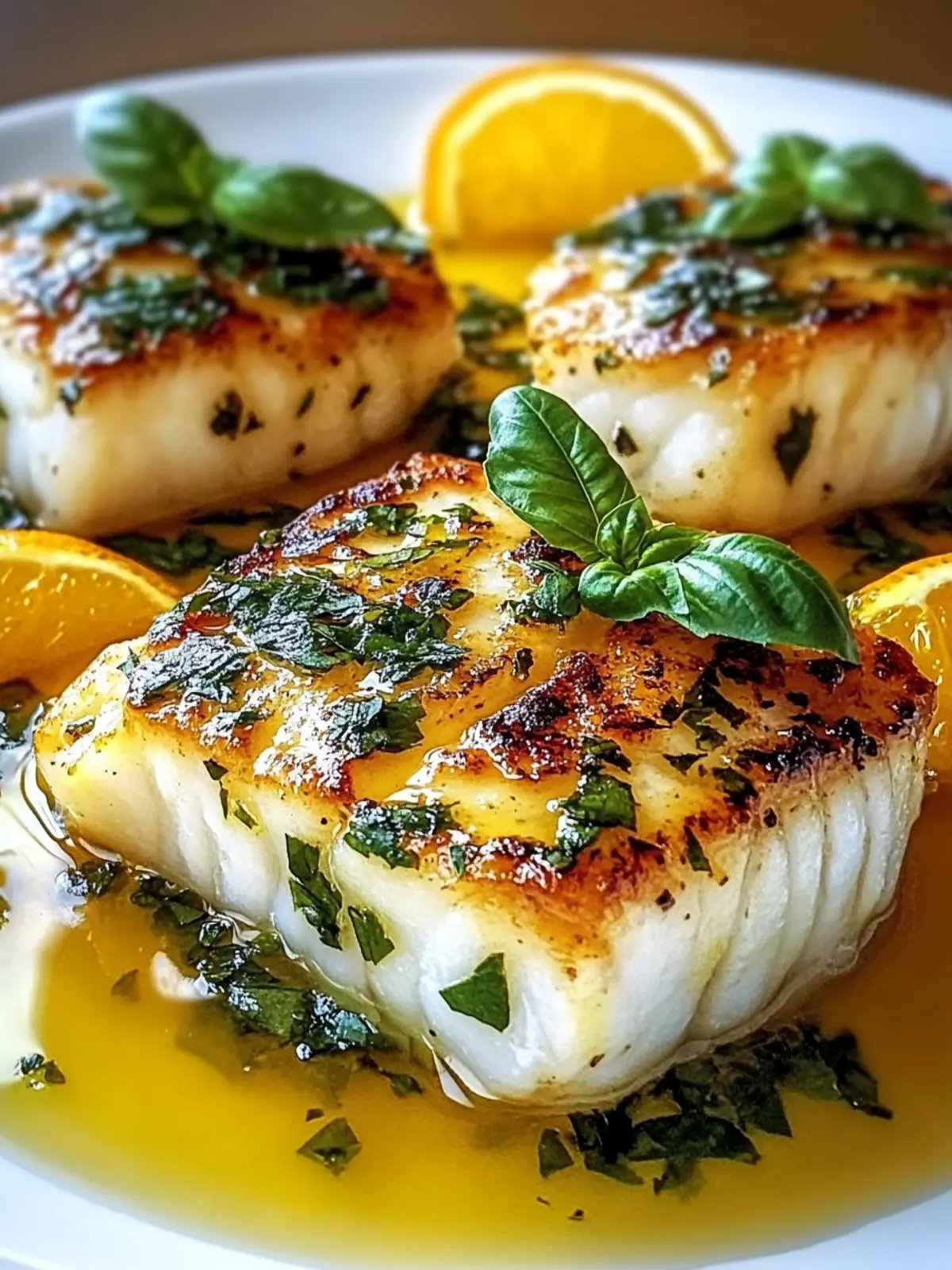 Pan Fried Cod with Citrus Basil Butter Sauce in 30 Minutes