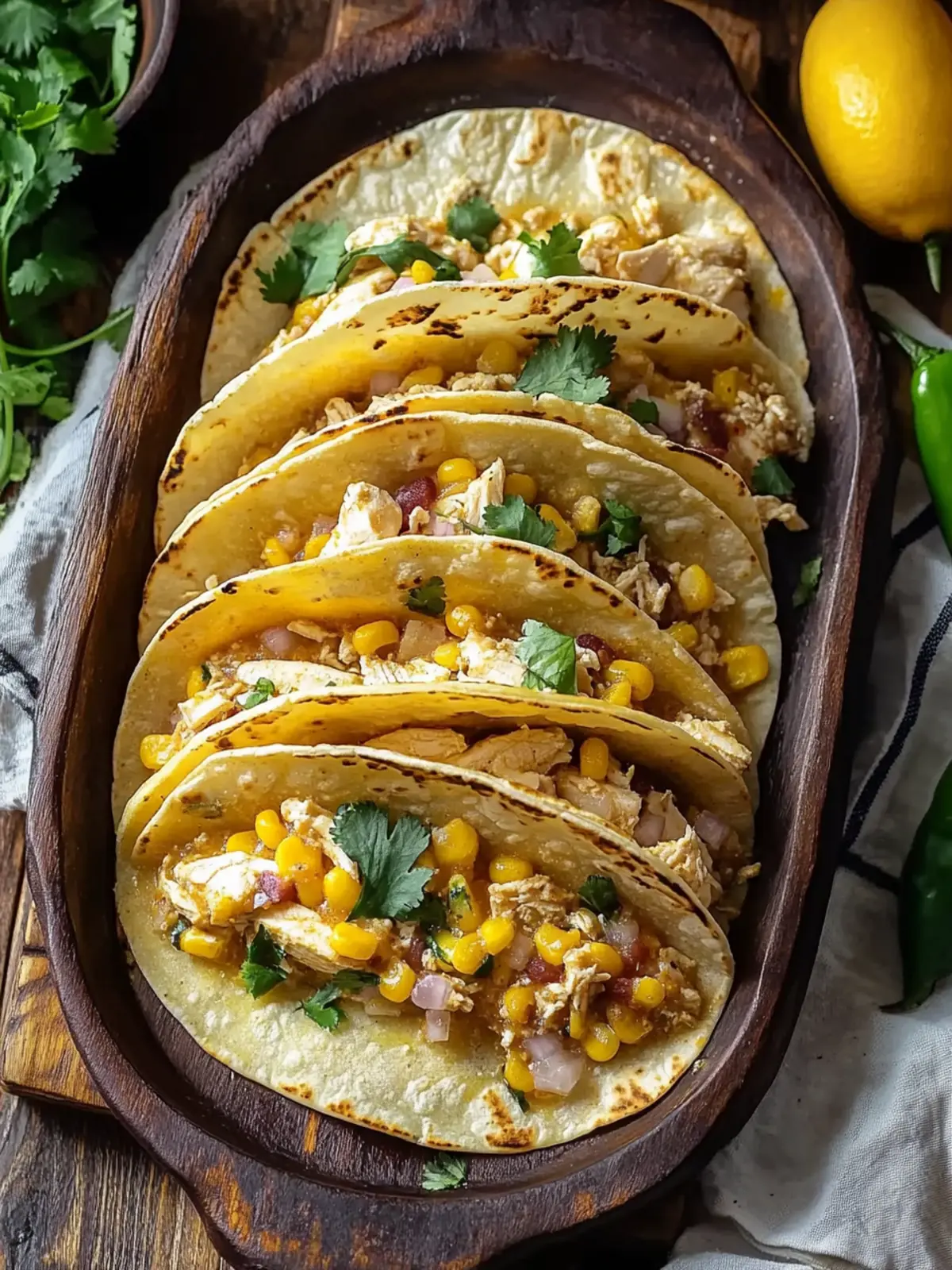 Corn Tortilla White Chicken Chili Tacos for Cozy Nights
