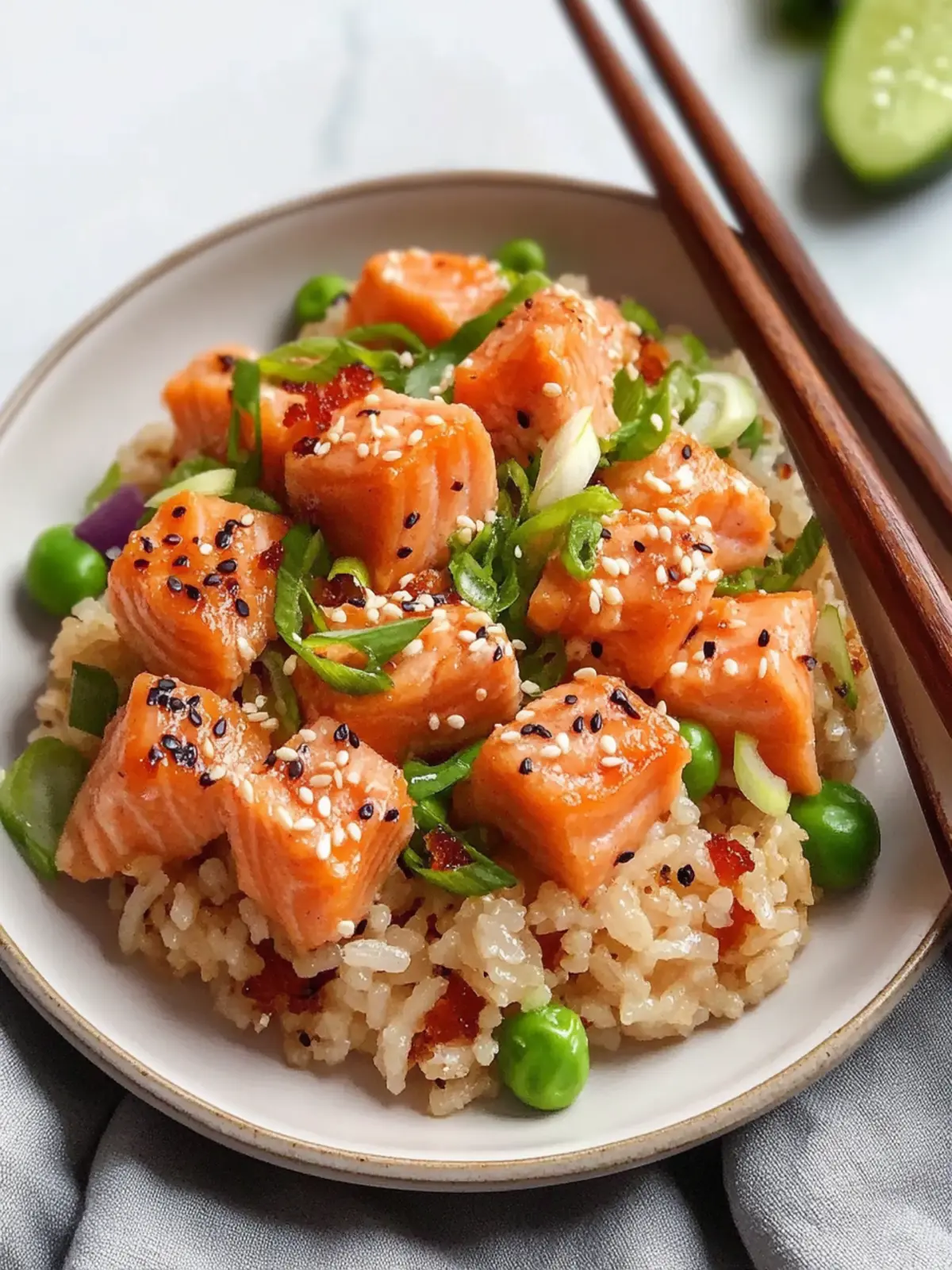 Savory Salmon Crispy Rice with Creamy Avocado Delight