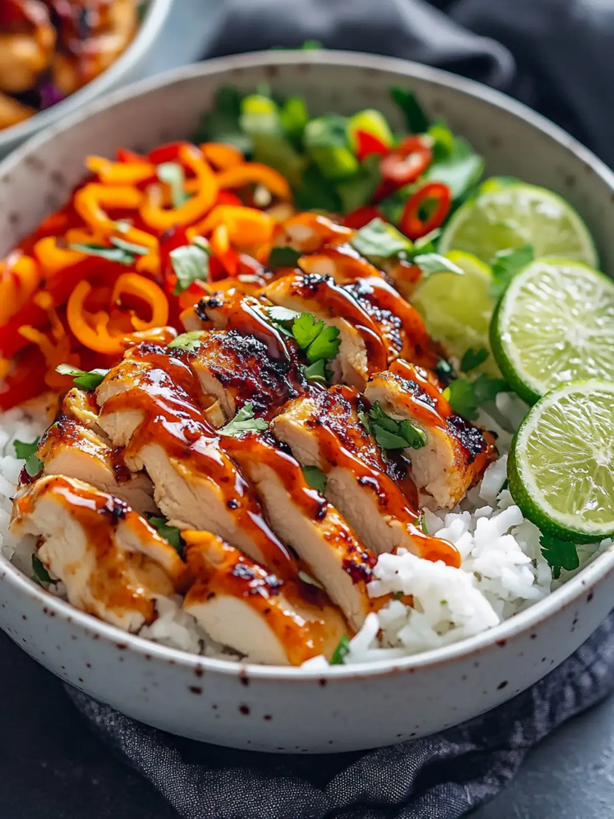 Sweet Chili Chicken Bowl with Coconut Lime Drizzle Everyone Loves