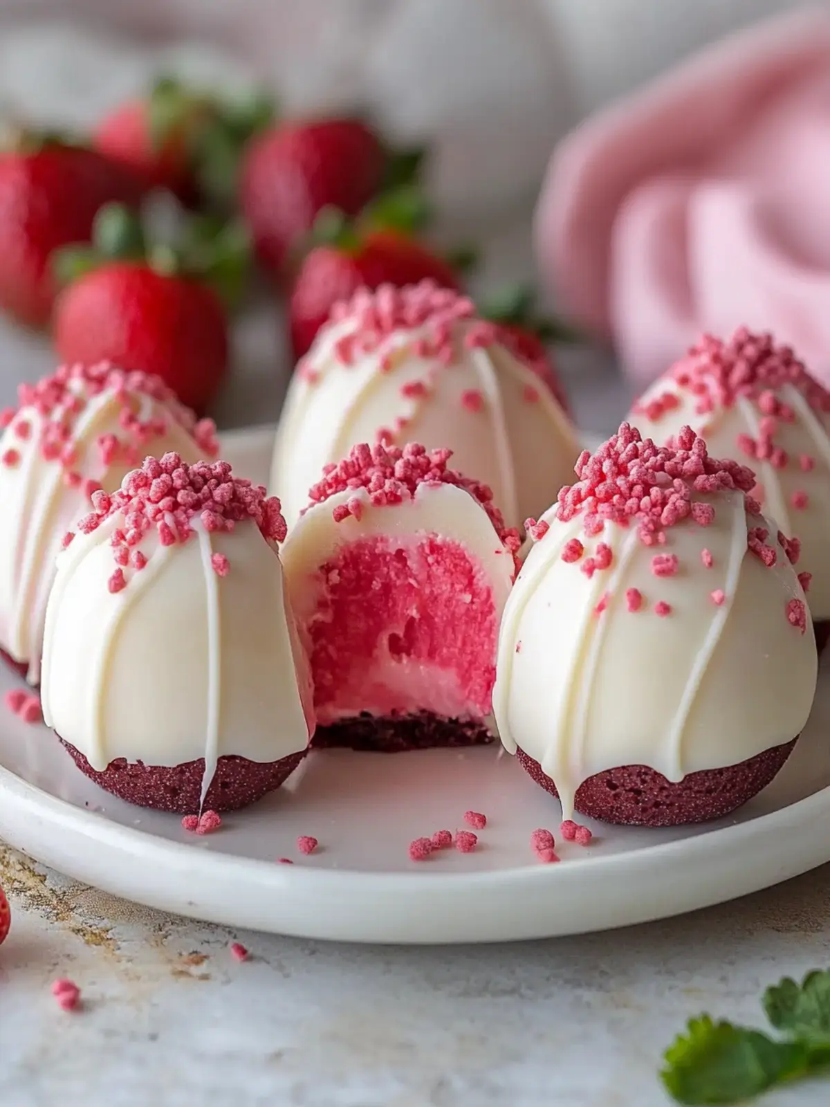 Decadent Strawberry Velvet Cheesecake Truffle Bites to Savor