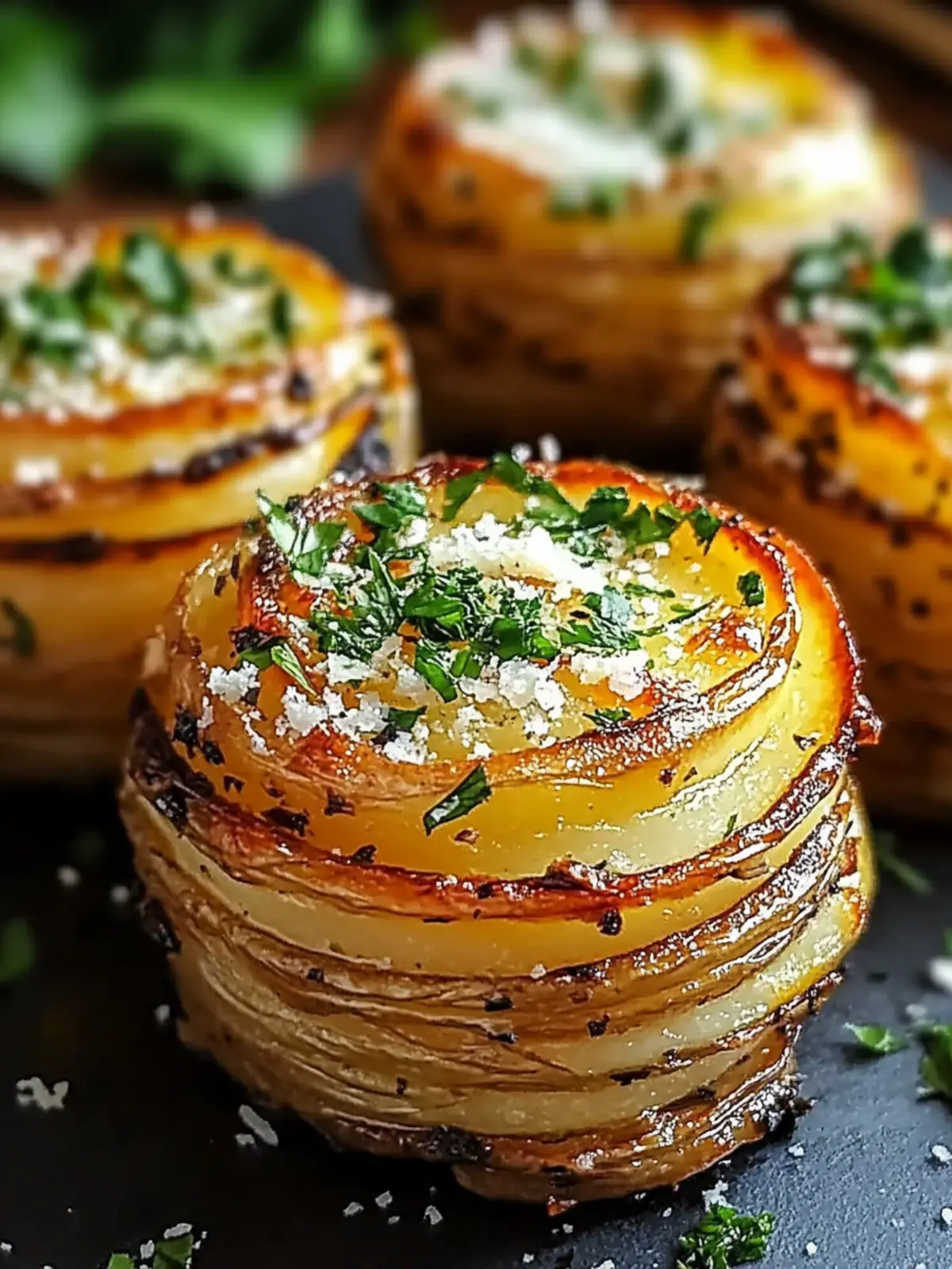Crispy Roasted Garlic Parmesan Potato Stacks for Cozy Nights