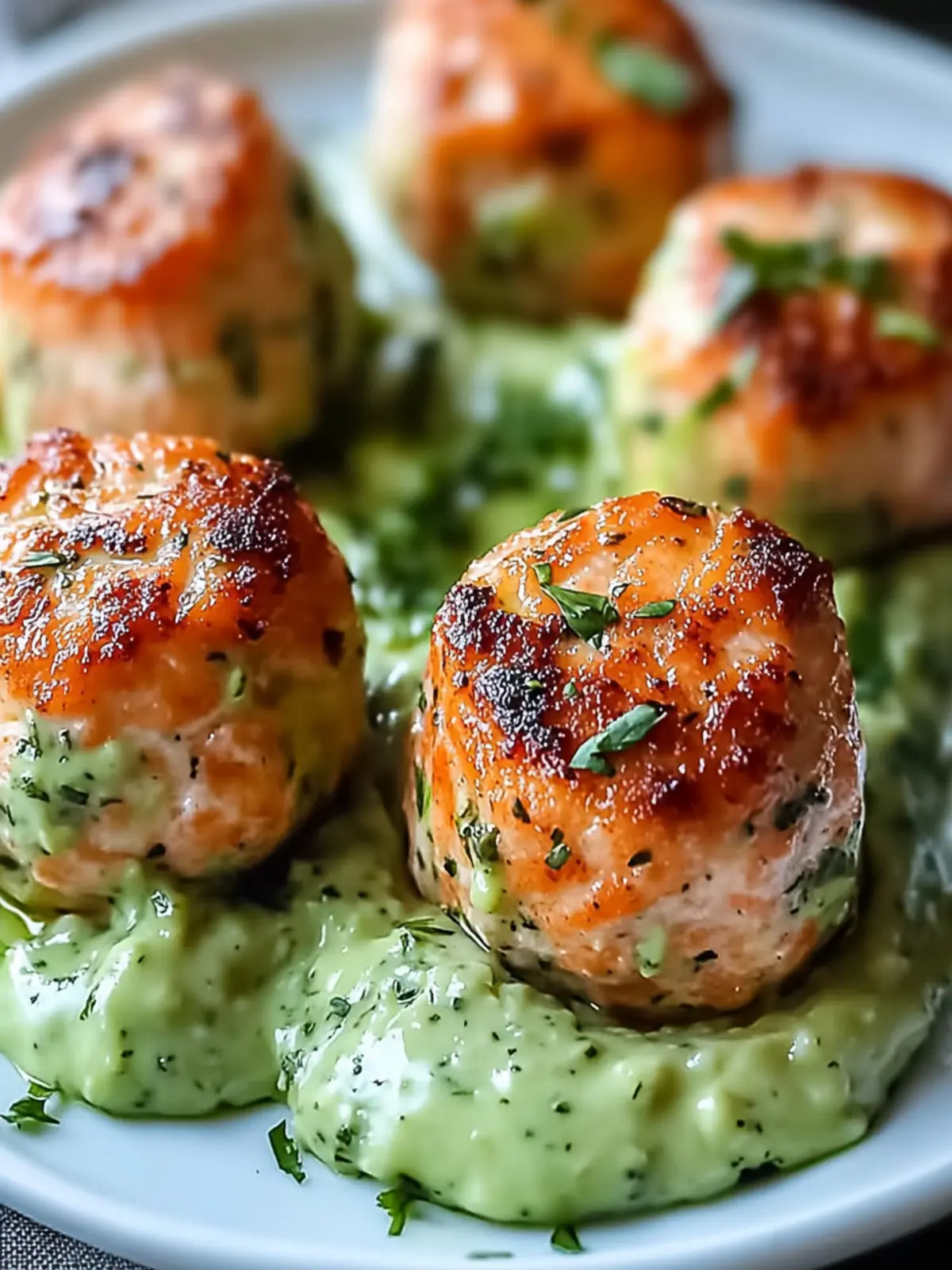 Salmon Balls with Creamy Avocado Sauce for a Healthy Feast