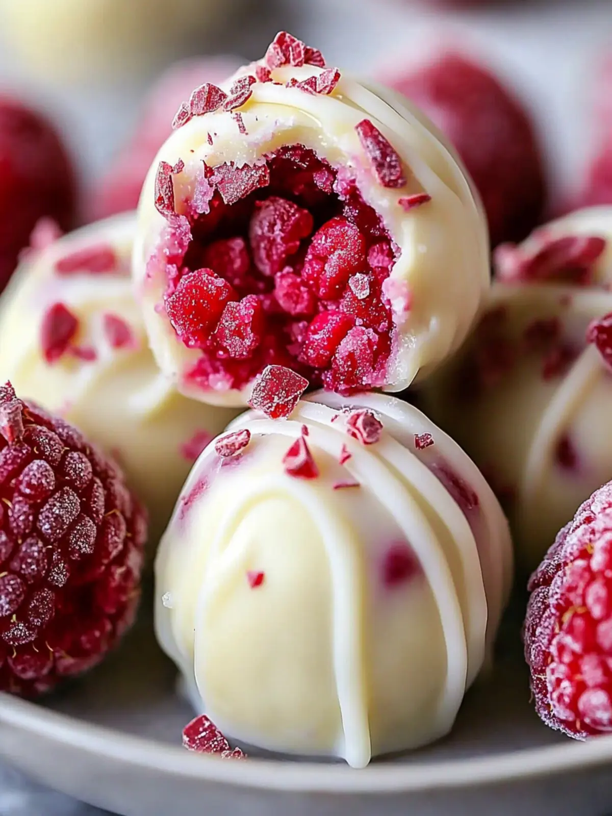 Irresistible White Chocolate Raspberry Cheesecake Balls Delight