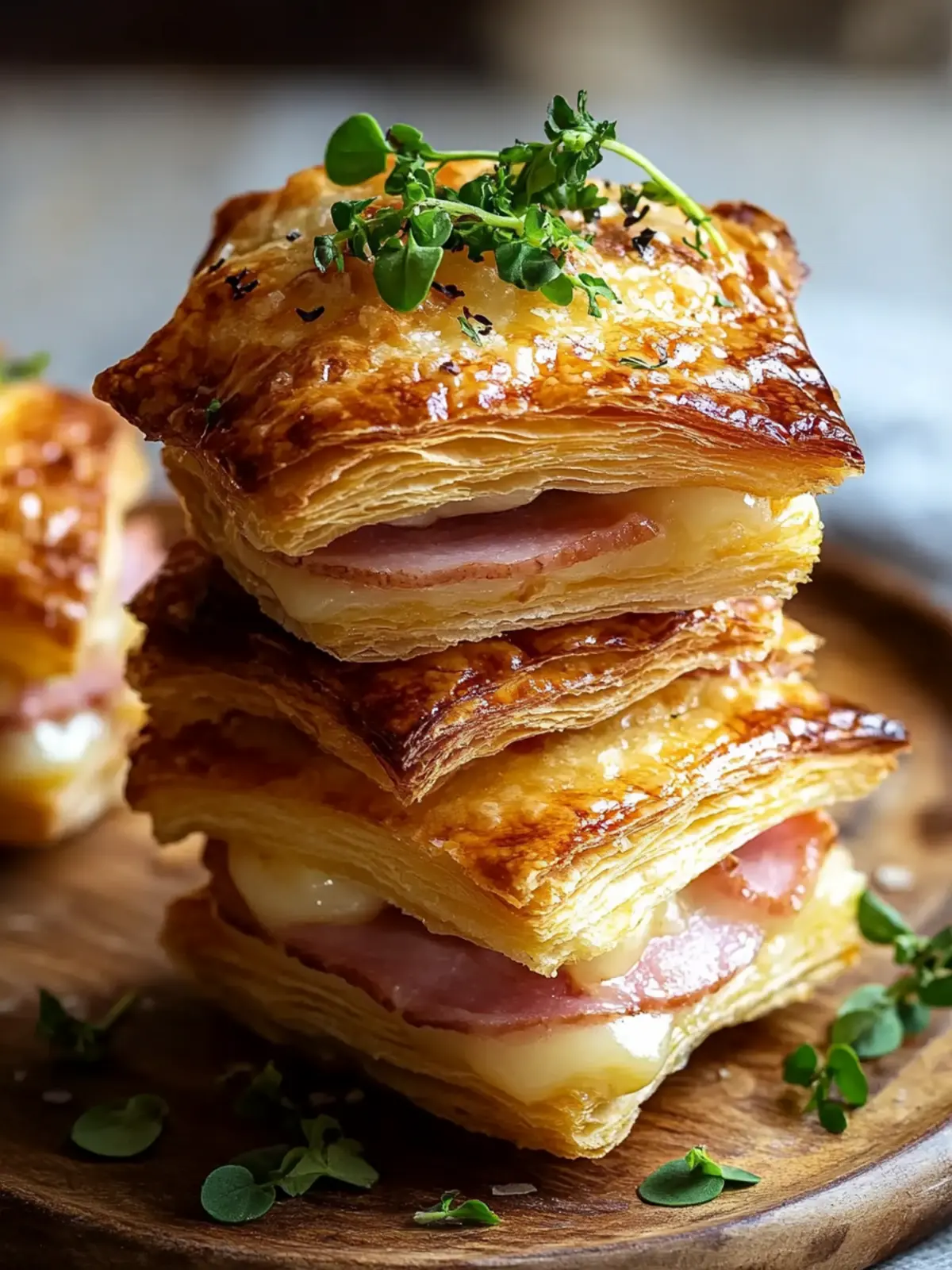 Irresistible Crispy Ham & Cheese Puff Pastry Stacks Recipe