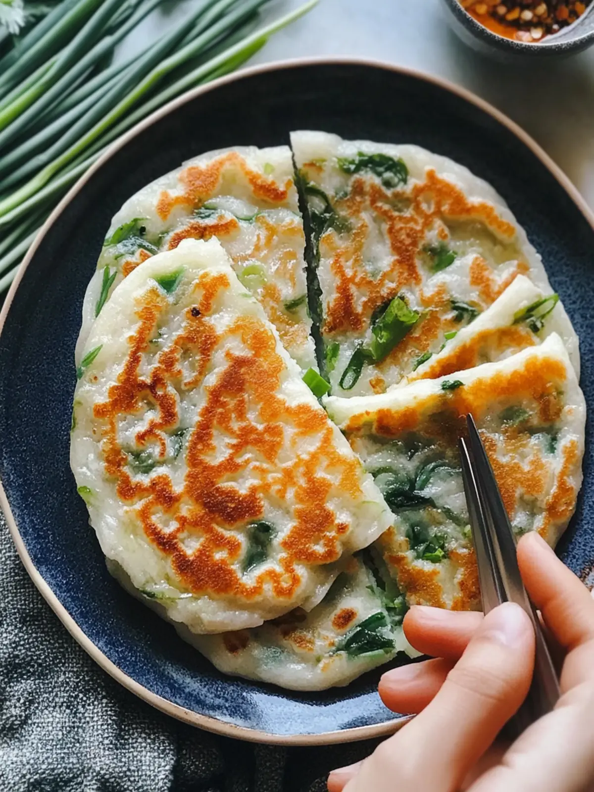Crispy Rice Paper Scallion Pancakes Ready in Just 20 Minutes